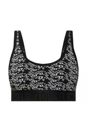 DIESEL® Logo-print Bra - Black