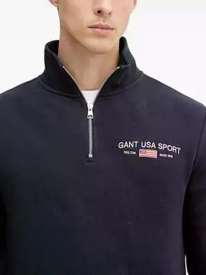 Gant Logo Embroidered Quarter-zip Sweater