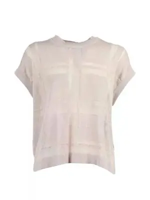 Peserico Metallic Thread Check Pattern Top