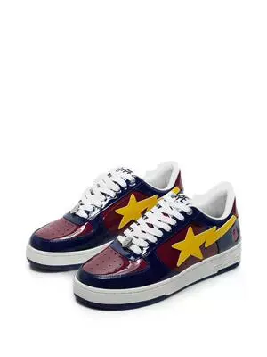 A BATHING APE Patent-leather Sta™ Sneakers - Red