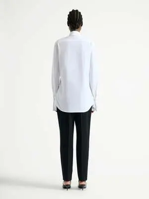 Balmain Cotton Poplin Shirt With Lion Head Button Detail