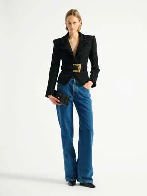 Balmain Belted Tweed Jacket