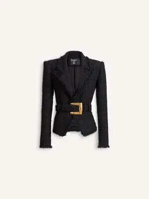 Balmain Belted Tweed Jacket