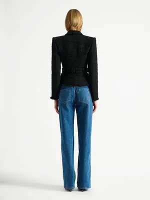 Balmain Belted Tweed Jacket
