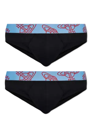 VIVIENNE WESTWOOD Two-pack Of Briefs With Logo - Black