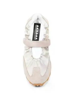 RUN OF Bambola Touch-strap Suede-panel Sneakers