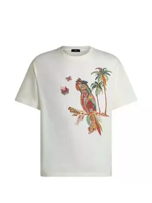 Etro Parrot-print Pique T-shirt - Neutrals