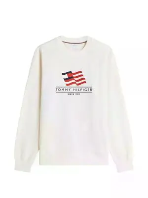 Tommy Hilfiger Logo Embroidered Sweatshirt - Neutrals