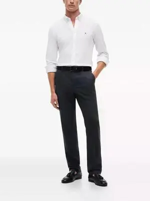 Tommy Hilfiger Straight-leg Trousers With Logo Patch - Blue