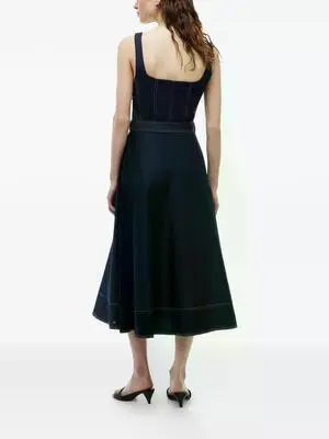 Tommy Hilfiger Belted Contrast-stitch Midi Dress