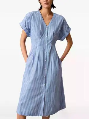 Calvin Klein Striped Button-down Midi Dress