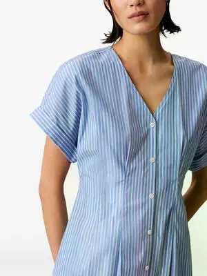 Calvin Klein Striped Button-down Midi Dress