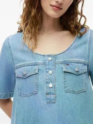Tommy Hilfiger Denim Mini Dress With Chest Pockets
