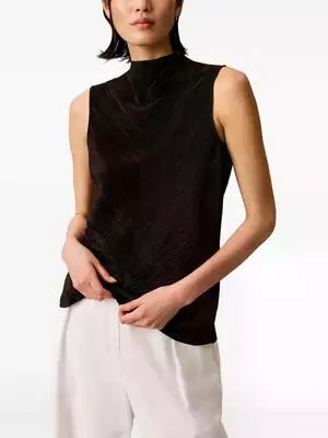 Calvin Klein Plissé Sleeveless High Neck Top