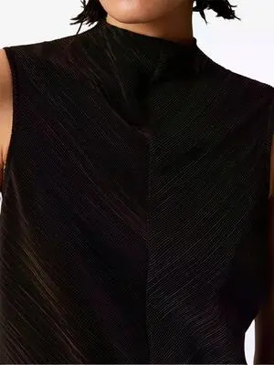 Calvin Klein Plissé Sleeveless High Neck Top