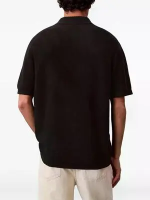 Calvin Klein Waffle-knit Logo-embroidered Polo Shirt
