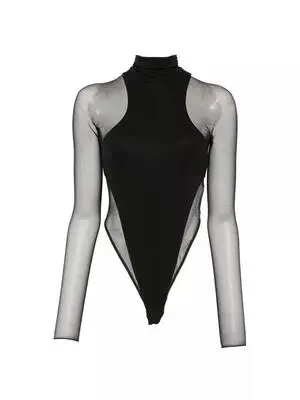 Elisabetta Franchi Sheer-panneled High-neck Bodysuit