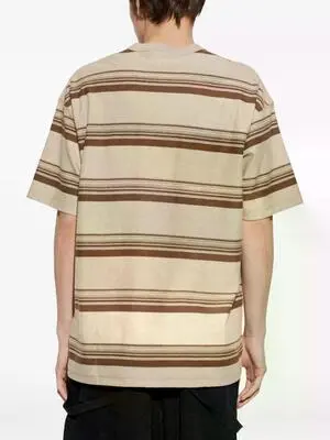 Comme Des Garçons Striped Chest-pocket T-shirt - Neutrals
