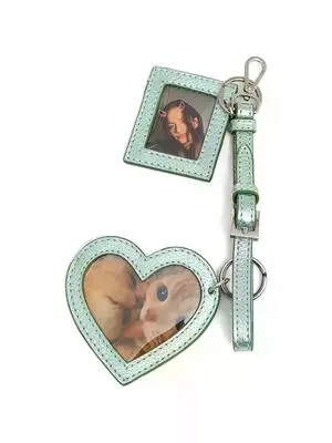 PEPA SALAZAR Metallic Heart Motif Bag Charm - Blue
