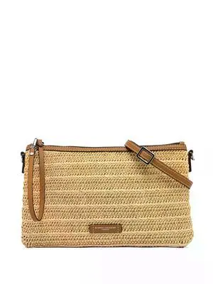 MARCELLA CLUB Woven Design Leather Trim Clutch Bag - Neutrals