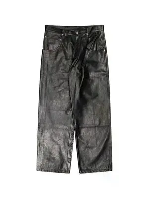 Vetements Hip-hop Leather Track Pants - Black