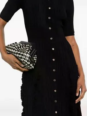 Sandro Ribbed-knit Midi Dress With Ruffle Trim