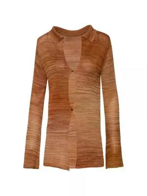 BAOBAB Helena V-neck Cutout Knit Shirt - Brown