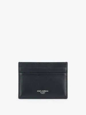 Dolce & Gabbana Leather Card Holder With Woven Pattern - Multicolor