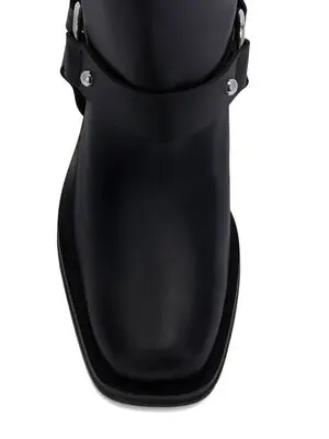 GANNI Recycled Leather Biker Boots With Harness Detail - Multicolor
