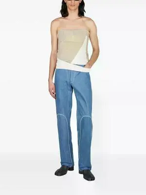 RUSFRCADE Beige Contrast Panel Top