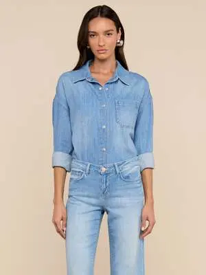 L'Agence Jorah Oversized Featherweight Denim Shirt