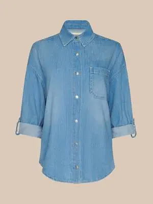 L'Agence Jorah Oversized Featherweight Denim Shirt