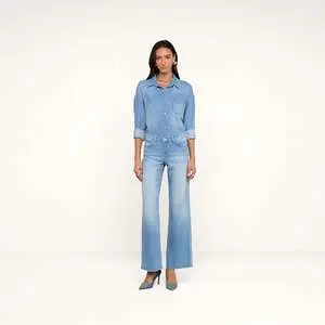L'Agence Jorah Oversized Featherweight Denim Shirt - Seattle