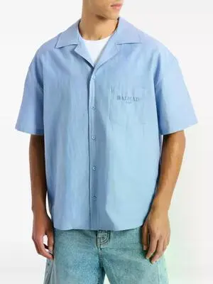Balmain Vintage Shirt In Herringbone Poplin