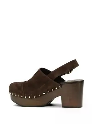 Chloé Jeannette Stud-embellished Heeled Mules