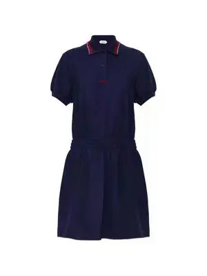Versace Embroidered Logo Piqué Mini Dress