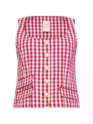 Cinq À Sept Lovina Gingham Top - Red