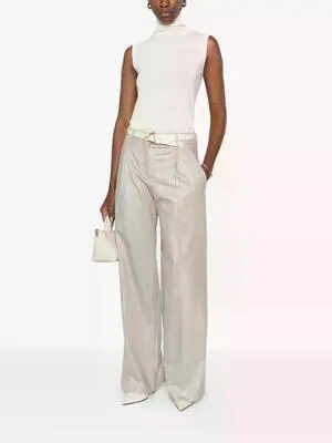Brunello Cucinelli Shimmer Effect Pleated Trousers