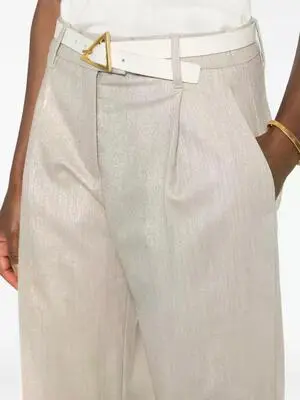 Brunello Cucinelli Shimmer Effect Pleated Trousers