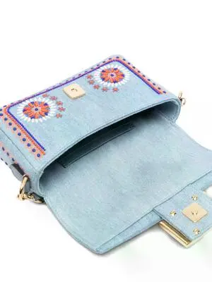Fendi Mini Baguette Bead-embroidered Shoulder Bag