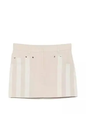 Fendi Logo Patch Mini Skirt - Neutrals