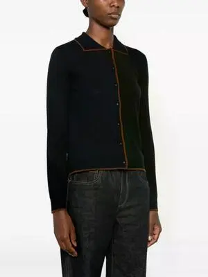 Max Mara Contrast Trim Polo Collar Cardigan