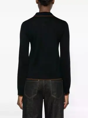 Max Mara Contrast Trim Polo Collar Cardigan