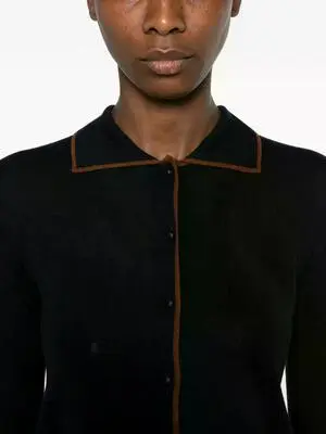 Max Mara Contrast Trim Polo Collar Cardigan