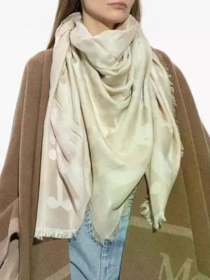 Max Mara Edro Monogram-jacquard Fringed Scarf