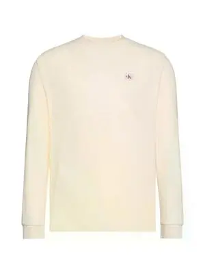 Calvin Klein Waffle-knit Logo-patch T-shirt - Neutrals