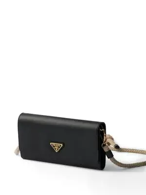 Prada Leather Wallet With Shoulder Strap