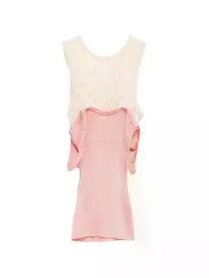AUGUST BARRON Pointelle-knit Wrap-style Top