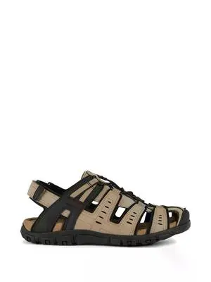 Geox Strada Cut-out Touch-strap Sandals - Neutrals