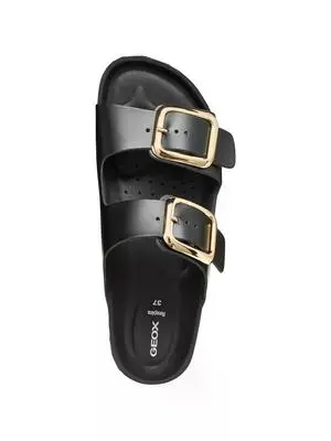 Geox Buckle-fastening Leather Slides